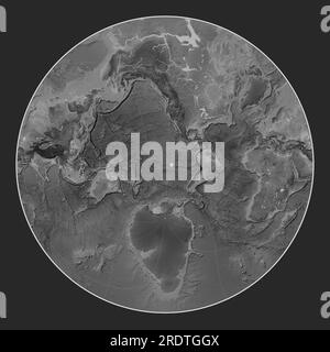 Easter tectonic plate on the grayscale elevation map in the Fahey ...