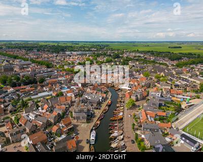 Aerial drone photo of Bunschoten and Spakenburg in the Netherlands ...