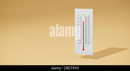 Heat wave concept: A thermometer showing 44° celsius / 110° Fahrenheit ...