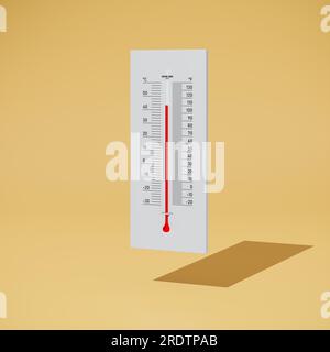 Heat wave concept: A thermometer showing 44° celsius / 110° Fahrenheit ...