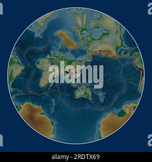 Yangtze tectonic plate on the physical elevation map in the Fahey ...