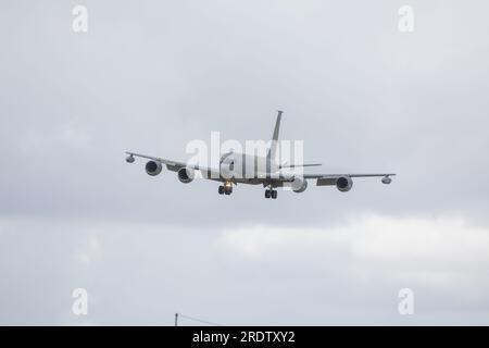 Boeing KC-135R Stratotanker Metrea, arriving at RAF Fairford for the ...