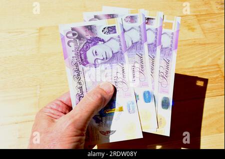 Four British Polymer Twenty Pound Notes Stock Photo - Alamy