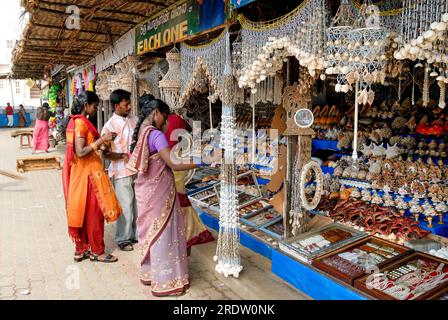 Sea Shells shop in sea shore at Kanyakumari, Tamil Nadu, South India ...