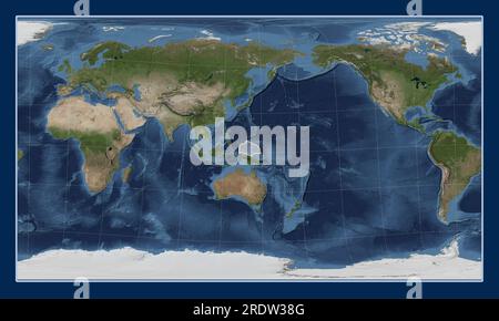 Caroline tectonic plate on the Blue Marble satellite map in the Fahey ...