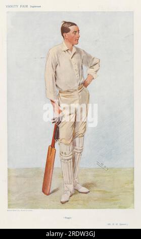 Cricketer Reggie Spooner - Vintage Cigarette Card Illustration Stock ...