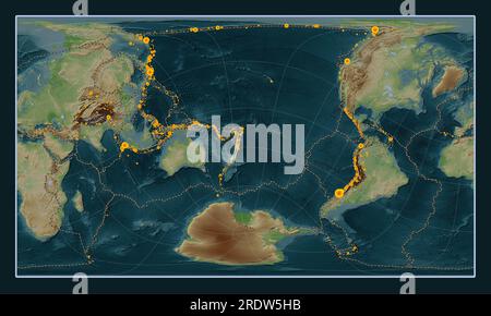 Kermadec tectonic plate on the Wiki style elevation map in the Lagrange ...