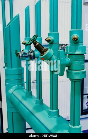 Stop valves in plastic pipes Stock Photo - Alamy