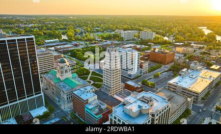 Sunrise Fort Wayne Indiana landscape cityscape skyscraper downtown ...