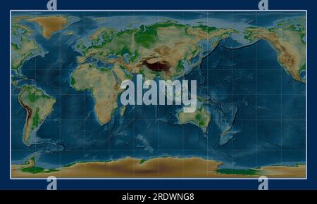 Physical map of the world in the Patterson Cylindrical projection ...