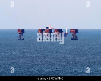 Warden, Kent, UK. 23rd July, 2023. Iconic Thames WW2 structures Red ...