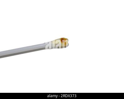 Dirty cotton swab . Earwax on cotton swabs. Personal hygiene. Dirt from ...