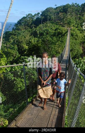 Tourists Vanuatu Sky Bridge, Devil's Point Rd, Port Vila, Vanuatu Stock ...