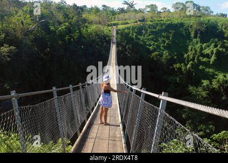 Tourist on Vanuatu Sky Bridge, Devil's Point Rd, Port Vila, Vanuatu ...