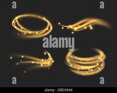 Neon magic glowing swirl, wind effect blue twirl with shine. Swirl of ...