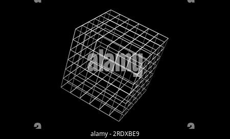 wireframe cube. Computer generated 3d render Stock Photo - Alamy