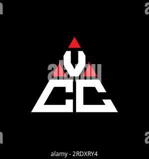 VCC triangle letter logo design with triangle shape. VCC triangle logo ...