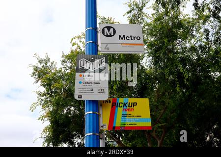 West Hollywood, California: CITYLINE, LA METRO and THE PICKUP Bus Stop ...