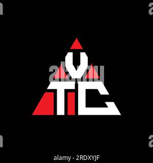 VTC triangle letter logo design with triangle shape. VTC triangle logo ...