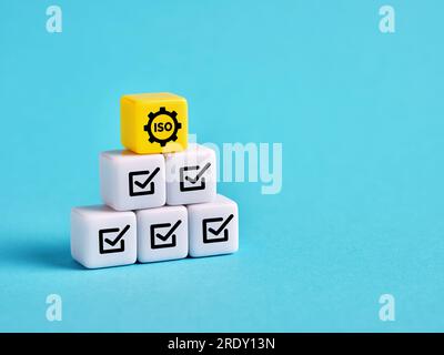 ISO certification process. Achieving iso standards. On and off toggle ...