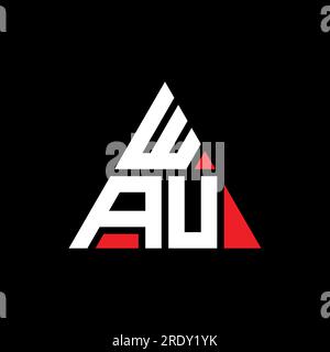 WAU triangle letter logo design with triangle shape. WAU triangle logo ...