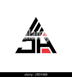WJH triangle letter logo design with triangle shape. WJH triangle logo ...