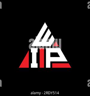 WIP triangle letter logo design with triangle shape. WIP triangle logo ...