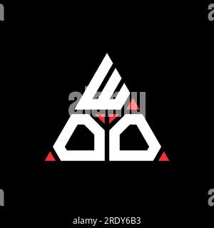 WOO triangle letter logo design with triangle shape. WOO triangle logo ...