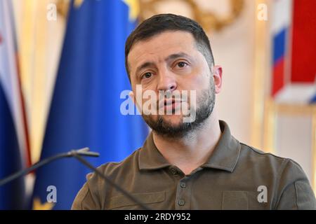FILE - Ukrainian President Volodymyr Zelenskyy poses for a selfie with ...