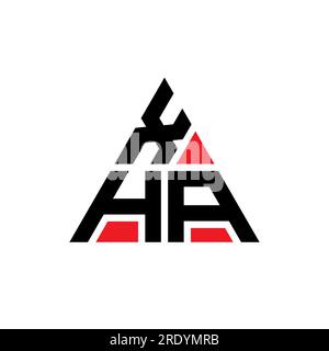 XHA triangle letter logo design with triangle shape. XHA triangle logo ...