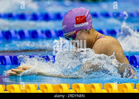 Tang Qianting of China competes during the women's 50m breaststroke ...