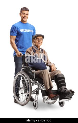 Senior physician helping injured patient to walk with stick, suffering ...