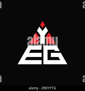 YEG triangle letter logo design with triangle shape. YEG triangle logo design monogram. YEG ...