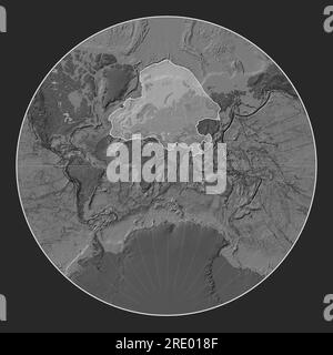 Eurasian tectonic plate on the bilevel elevation map in the Robinson ...