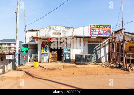 Shops on a street in Entebbe, Uganda Stock Photo - Alamy