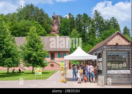 Entrance area of Fleckenstein Castle, Lembach, Alsace, France, Europe ...