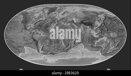 Antarctica tectonic plate on the grayscale elevation map in the Natural ...