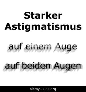 German text meaning: strong Astigmatism in one and in both eyes - with ...