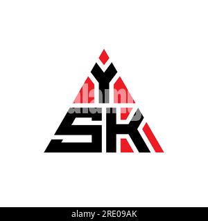 YSK triangle letter logo design with triangle shape. YSK triangle logo ...