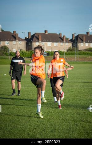 London Bees training at the Hive training grounds in Harrow, female ...