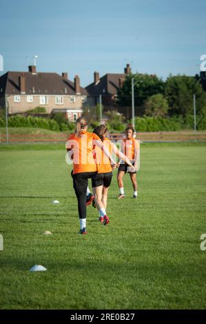 London Bees training at the Hive training grounds in Harrow, female ...