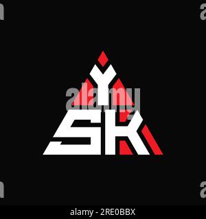 YSK triangle letter logo design with triangle shape. YSK triangle logo ...