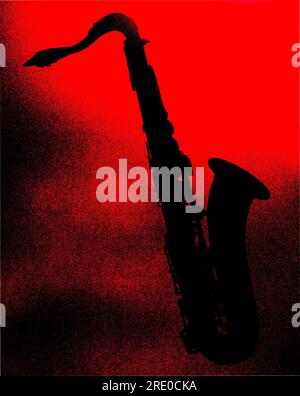 Saxophone Red Silhouette Stock Photo - Alamy