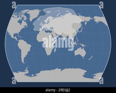 Eurasian tectonic plate on the solid contour map in the Robinson ...