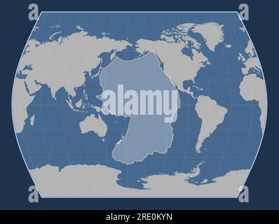 Pacific tectonic plate on the solid contour map in the Robinson ...