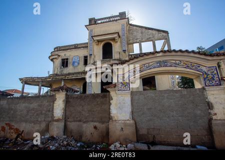 Ruins of abandoned Vila Algarve built in 1934, former secret colonial ...