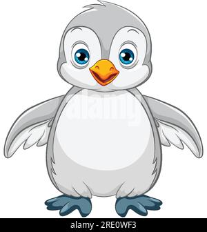 Outline of a walking penguin cartoon isolated on a white background ...
