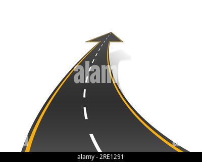Road Going Forward and Your Way , Vector Cartoon Illustration Stock ...