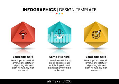 Infographic template with 5 options or steps. Octahedrons. Can be used ...