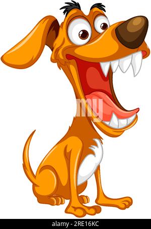 Cute playful crazy dog cartoon illustration Stock Vector Image & Art ...